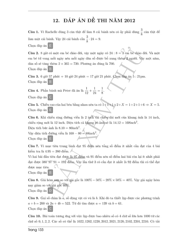 Đề thi AMC8 2010-2024 có đáp án chi tiết bản tiếng Việt | PDF
