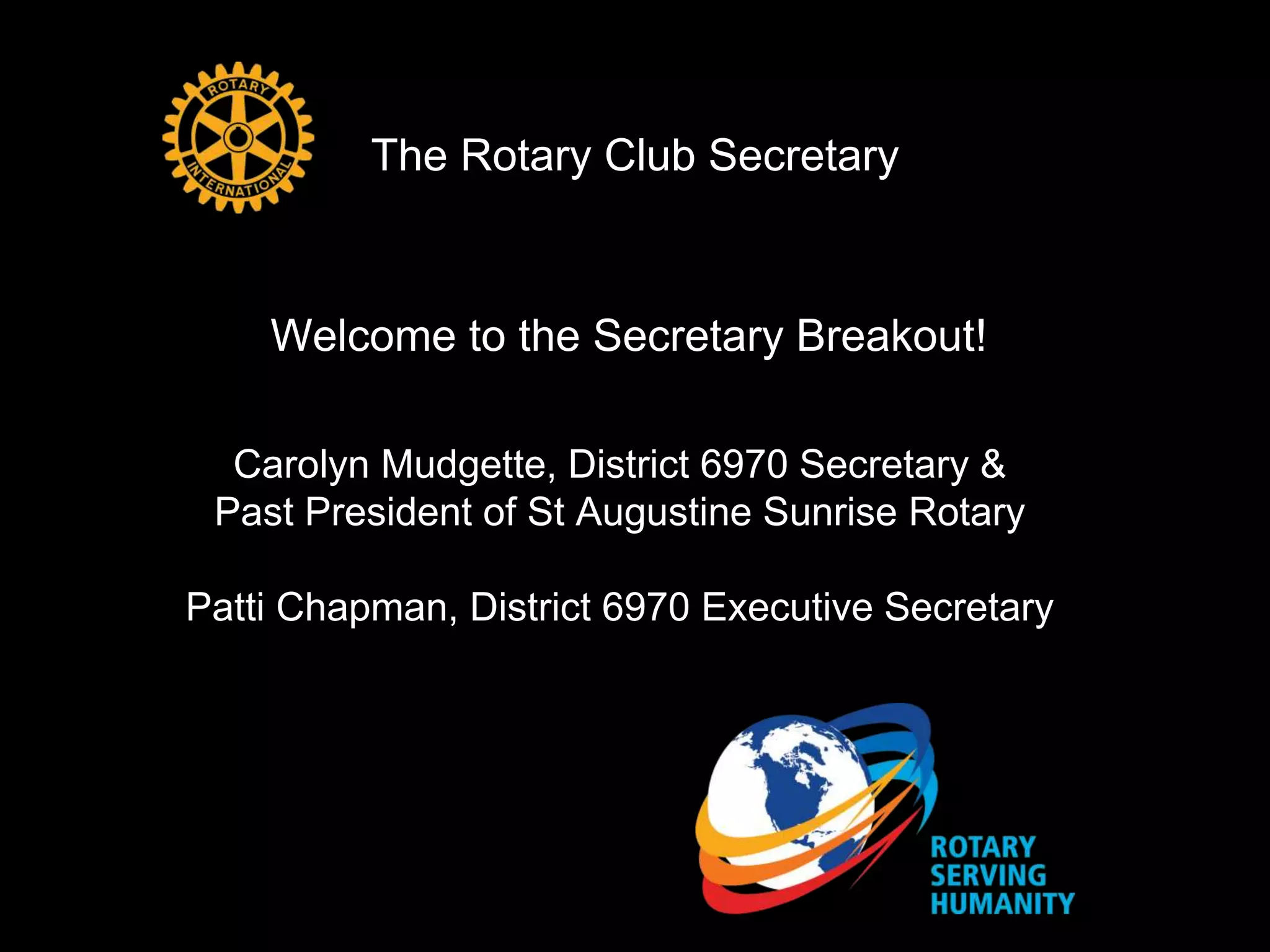 Rotary Club Secretaries Training | PPTX