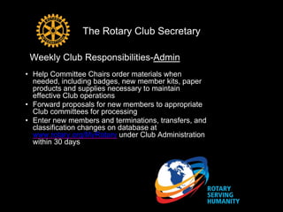 Rotary Club Secretaries Training | PPTX