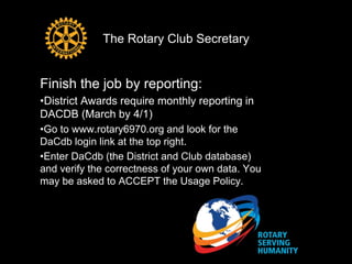 Rotary Club Secretaries Training | PPTX