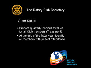 Rotary Club Secretaries Training | PPTX