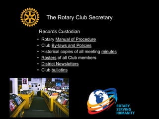 Rotary Club Secretaries Training | PPTX