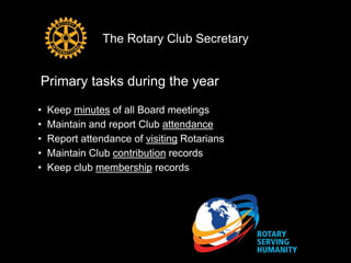 Rotary Club Secretaries Training | PPTX