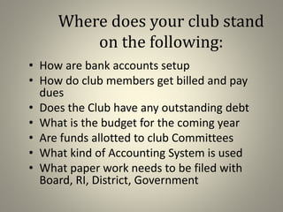 Rotary Ckub Treasurer's Training | PPTX