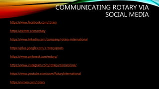 Rotary Public Image, Social Media and Brand Image | PPTX