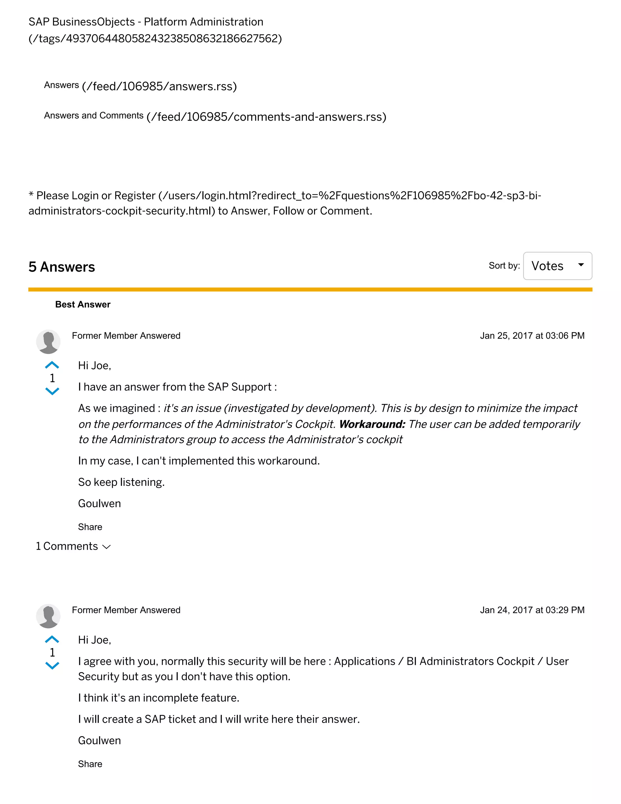 Bo 4.2 sp3 bi administrator's cockpit security sap q&a | PDF