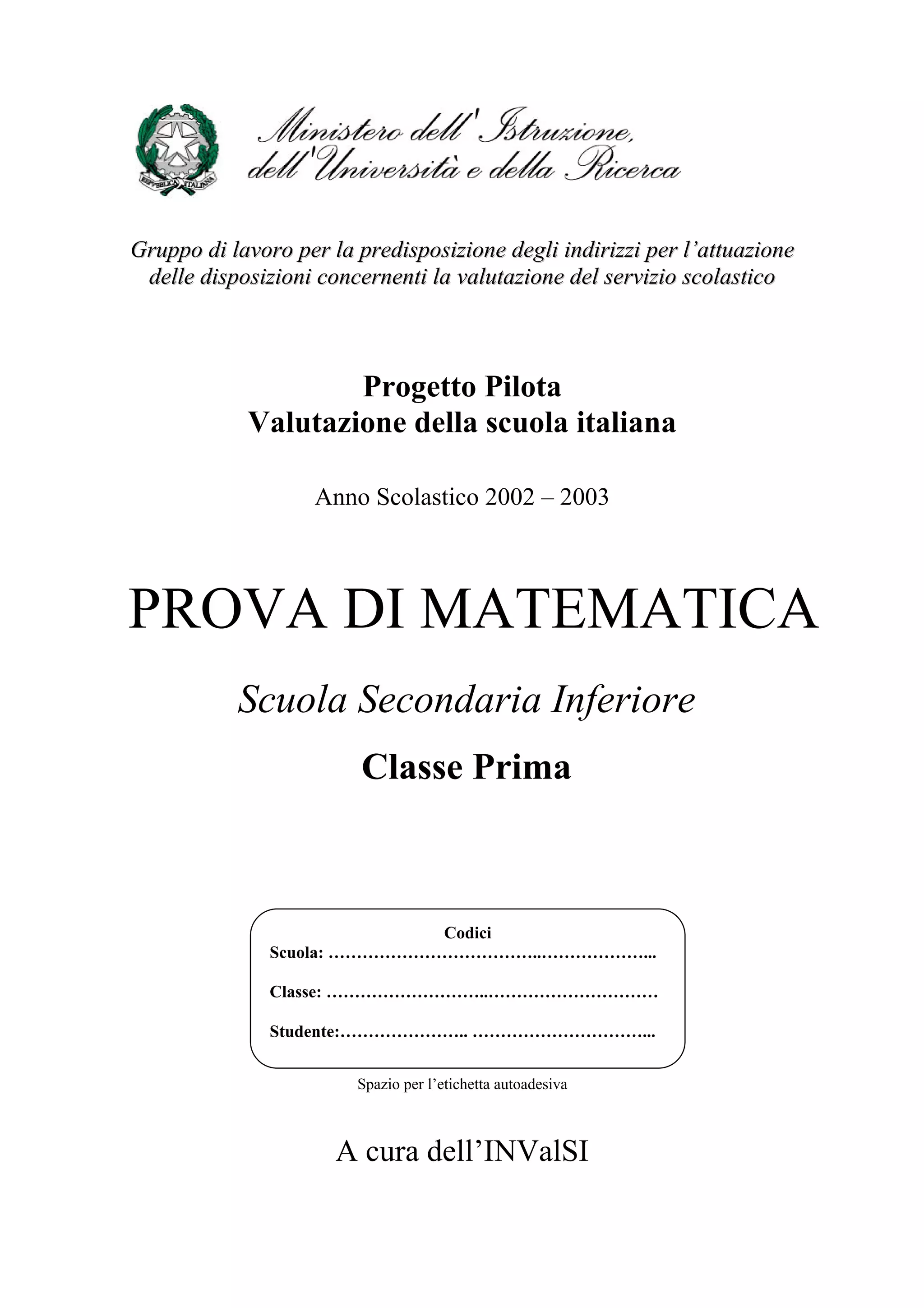 Prova 2002 2003 i media | PDF