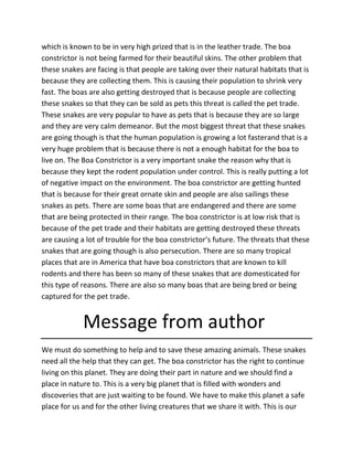 Boa constrictor report | DOCX
