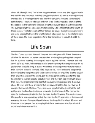 Boa constrictor report | DOCX