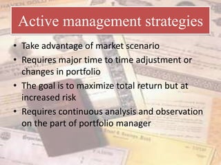 Bond portfolio management strategies | PPTX