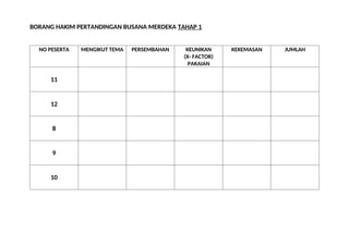 BORANG HAKIM BUSANA MERDEKA.DAN MERDEKA. | DOCX