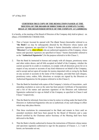 Board resolution | DOC