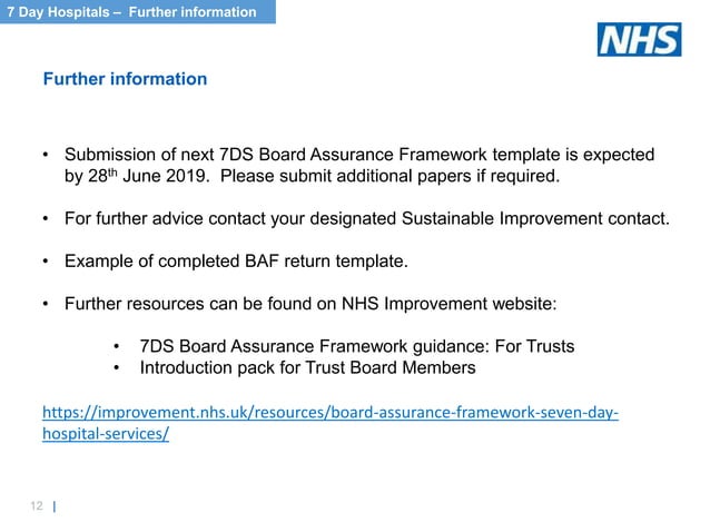 7DS Board Assurance Framework: Planning or June 2019 submission | PPT