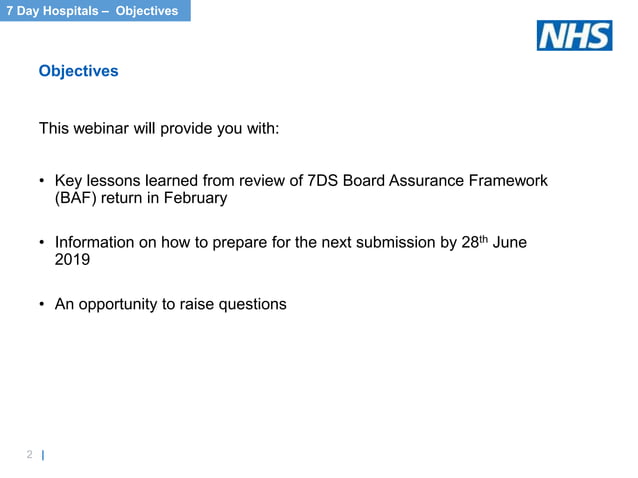 7DS Board Assurance Framework: Planning or June 2019 submission | PPT