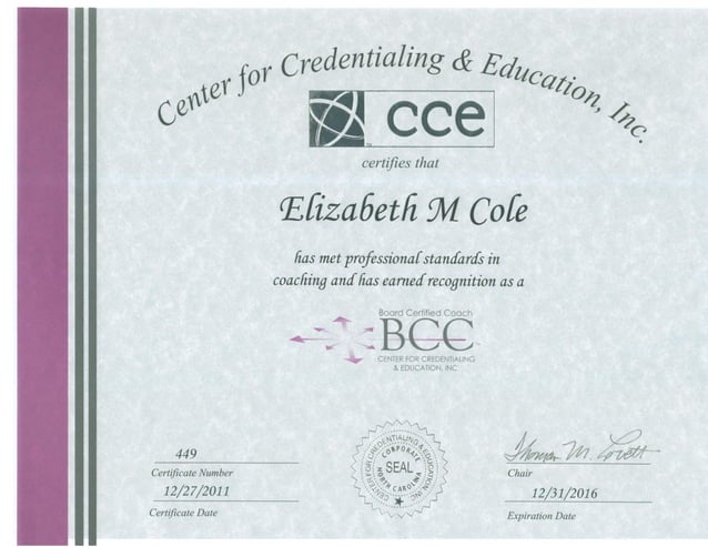 Board Certified Coach BCC | PDF