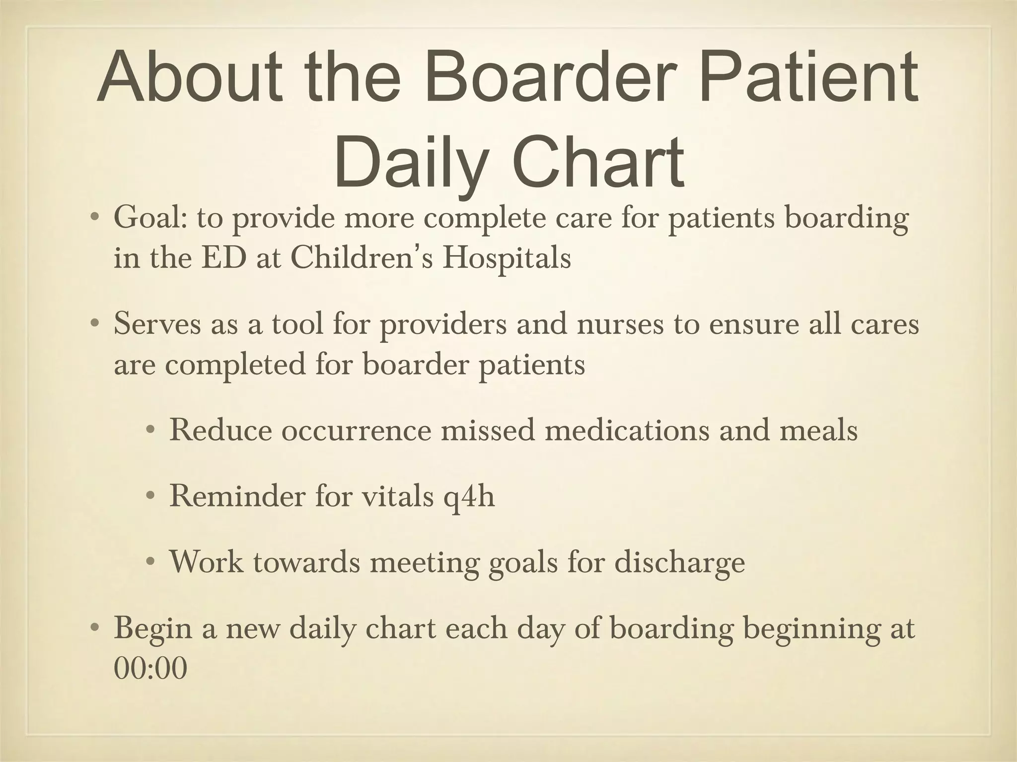 Boarder Patient Documentation | PPT