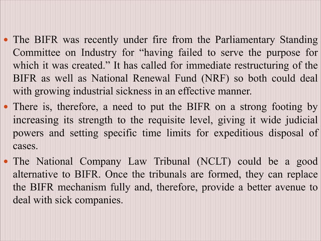 Board for industrial_and_financial_reconstruction | PPTX | Bankruptcy ...