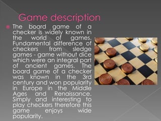 Board game of_a_checker | PPTX