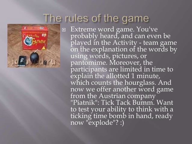 Board game «tick tack-boomm!» | PPTX | Board Games and Puzzles | Games ...