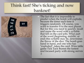 Board game «tick tack-boomm!» | PPTX | Board Games and Puzzles | Games ...