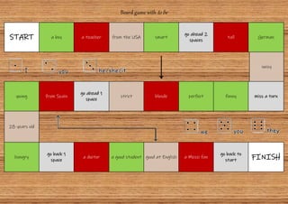 Board game with to be for elementary learners | DOCX