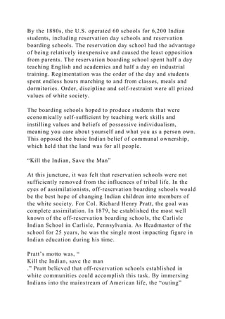 BOARDING SCHOOLSThe boarding school experience for Indian childr.docx