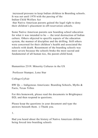 BOARDING SCHOOLSThe boarding school experience for Indian childr.docx