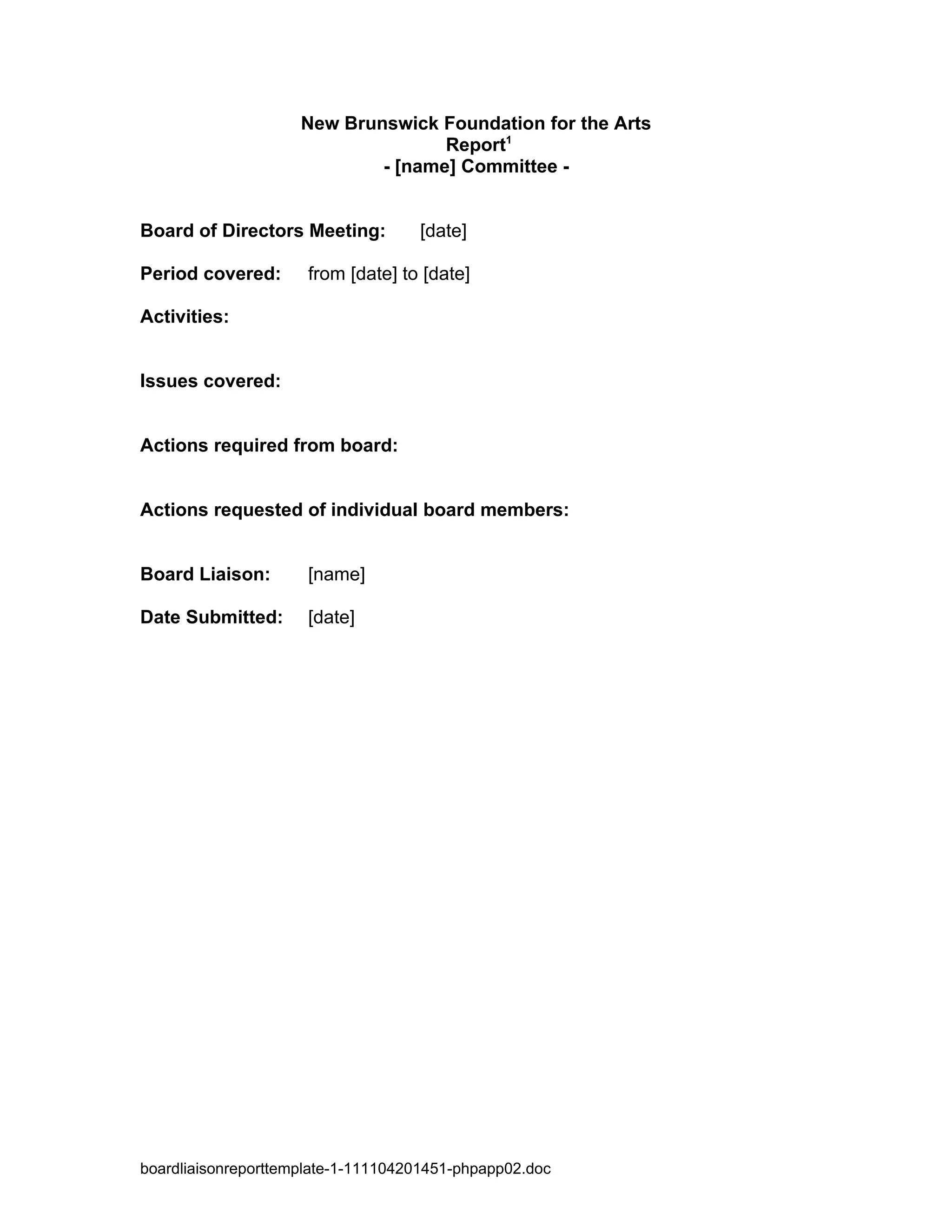 Board liaison report template 1 | DOC