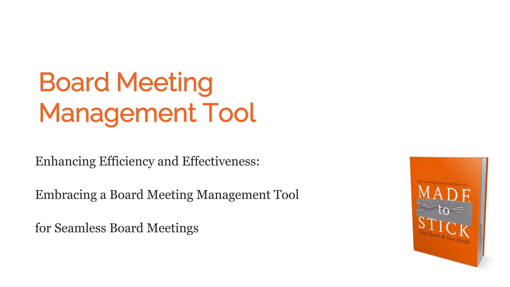 Board Meeting Management Tool | PPT