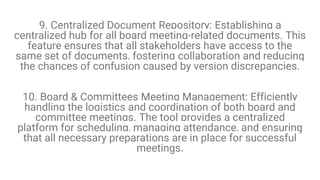 Board Meeting Management Tool and software | PPTX