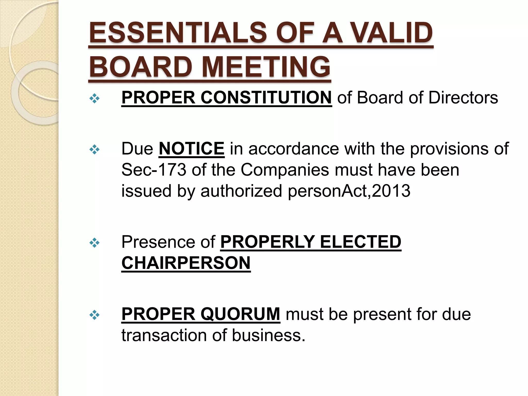 Board meeting of Companies | PPTX
