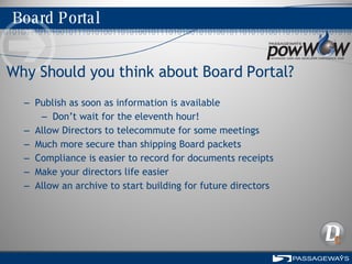 Board Portal Dashboards | PPT