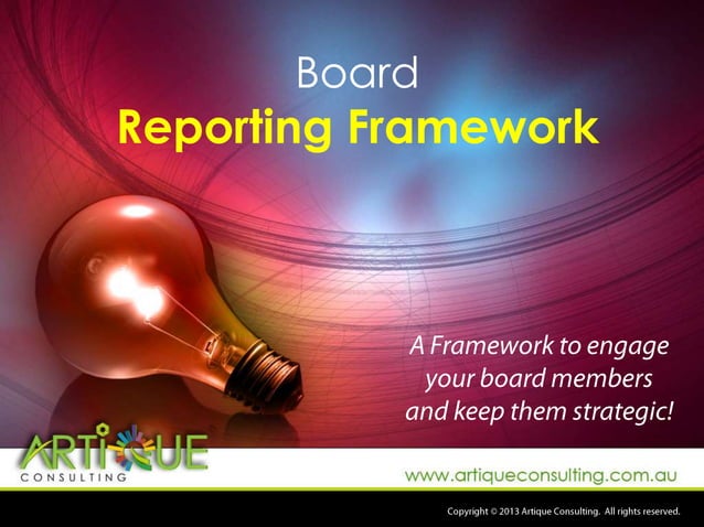 Board Reporting Framework - Engage your board members and keep them ...