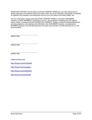 Board resolution approving job description & code of conduct | DOC