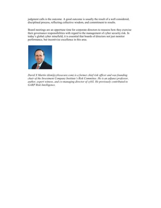For Corporate Boards, a Cyber Security Top 10 | PDF | Business Accounting & Finance | Business