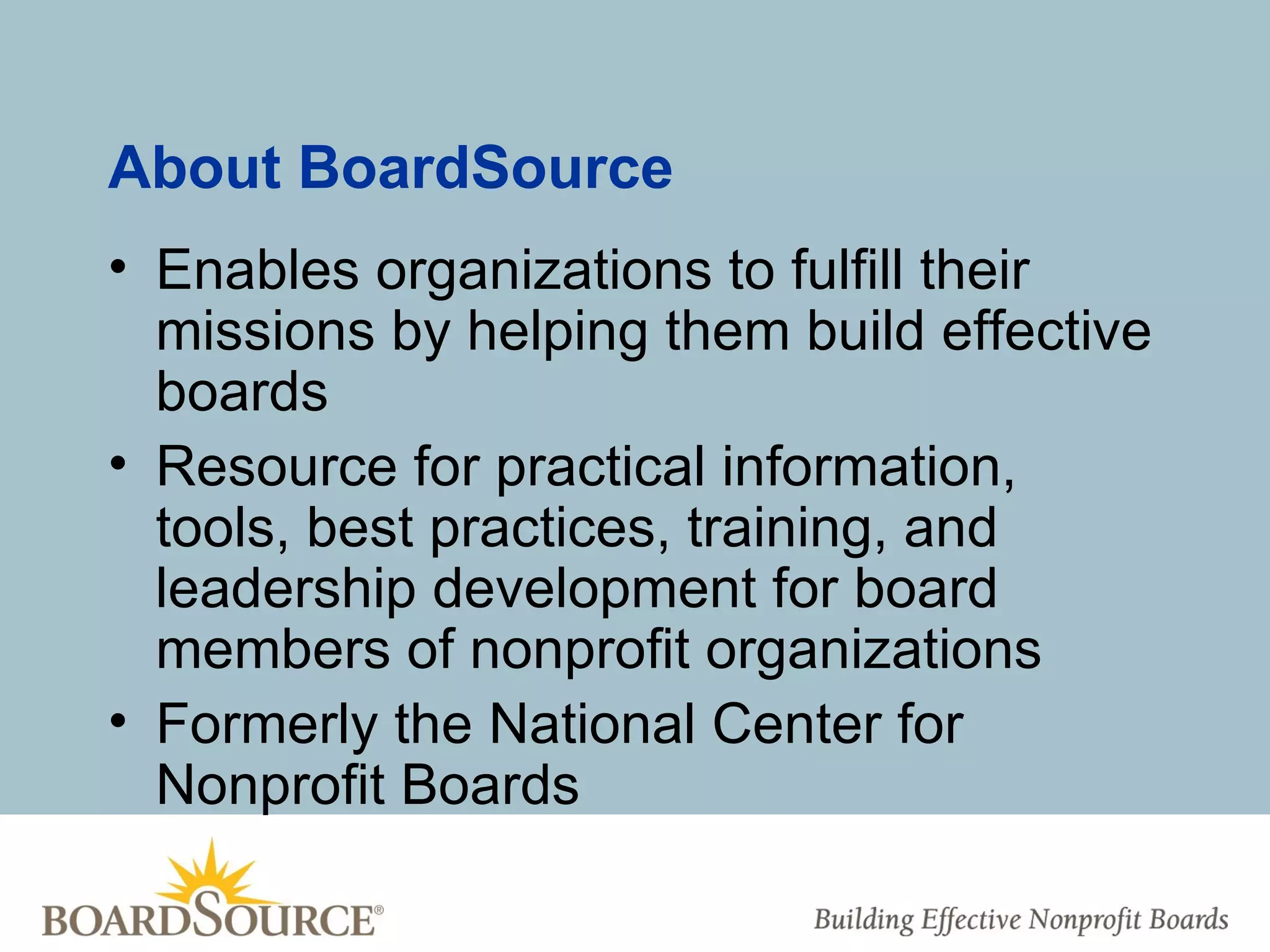 BoardSource Overview | PPT