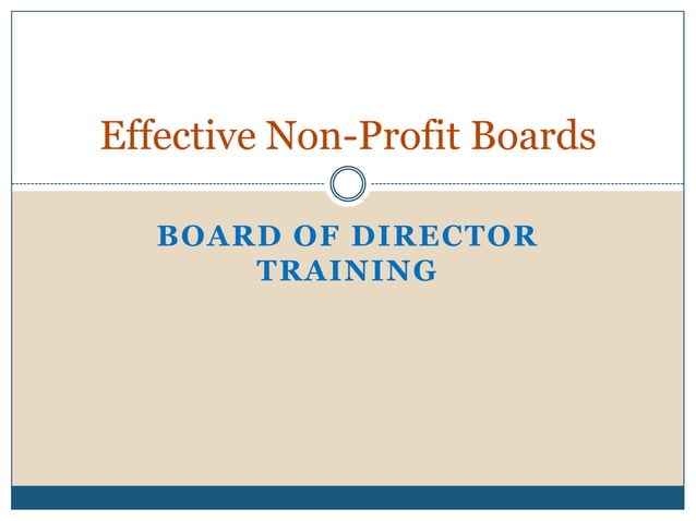 Board Training for Nonprofits | PPTX | Business Accounting & Finance ...