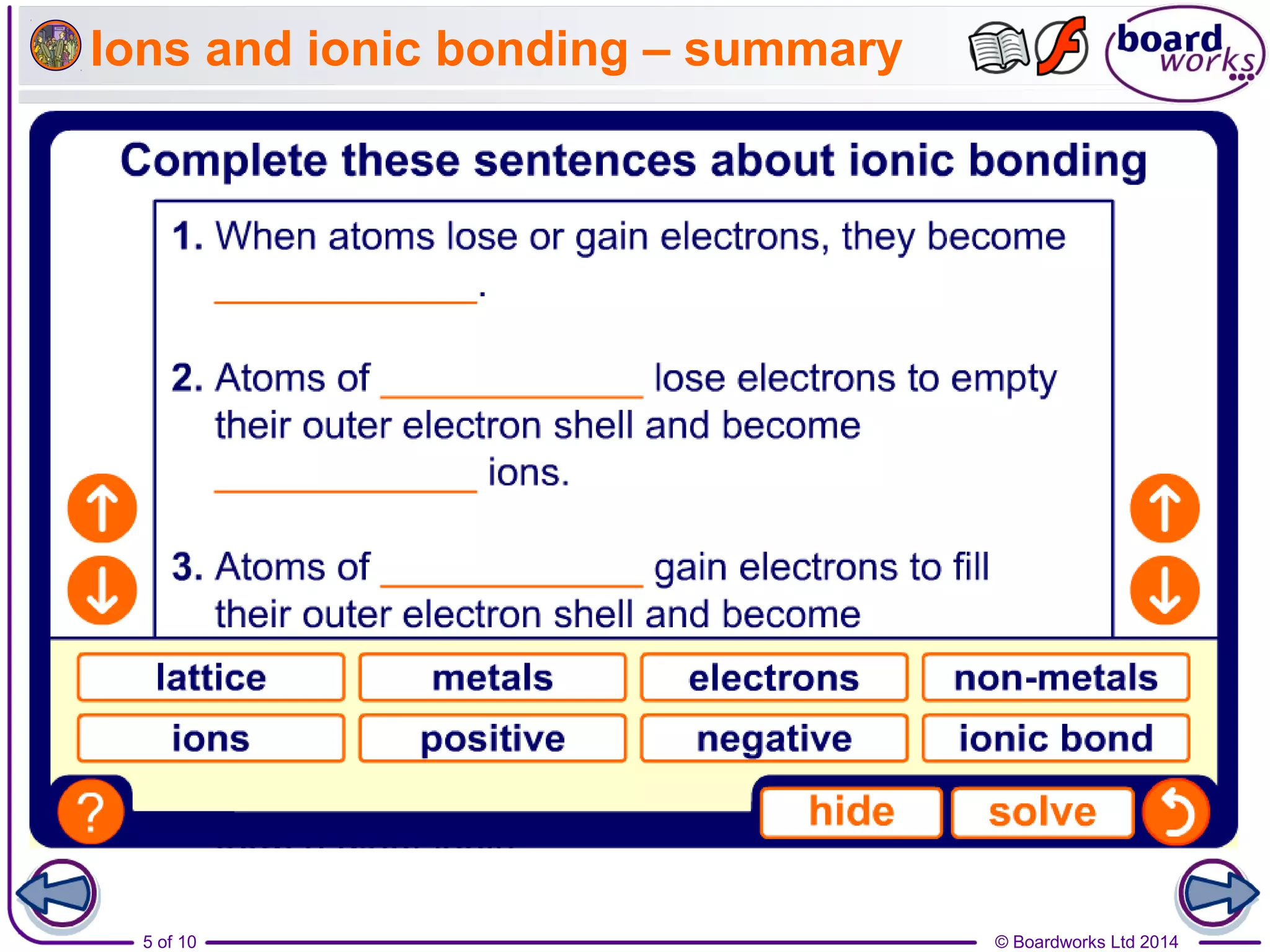 Boardworks ionic bonding | PPT