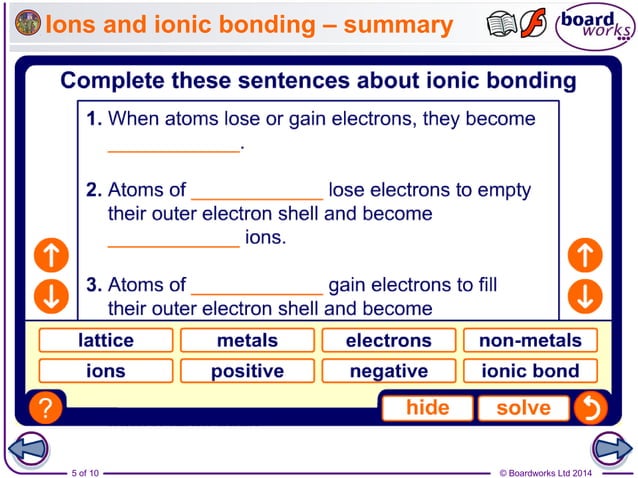 Boardworks ionic bonding | PPT | Chemistry | Science