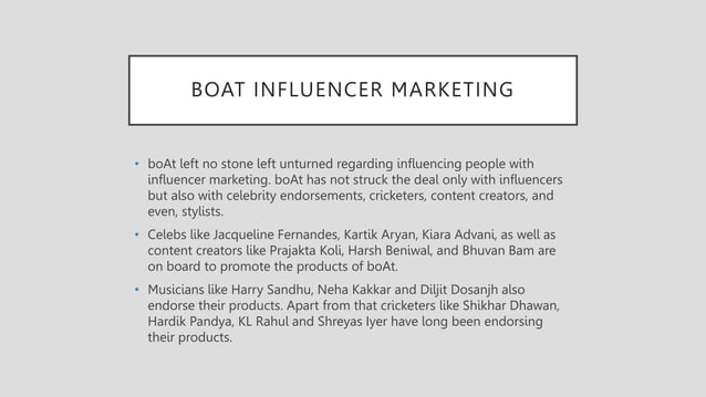 BOAT Marketing strategies.pptx | Marketing and Advertising | Business