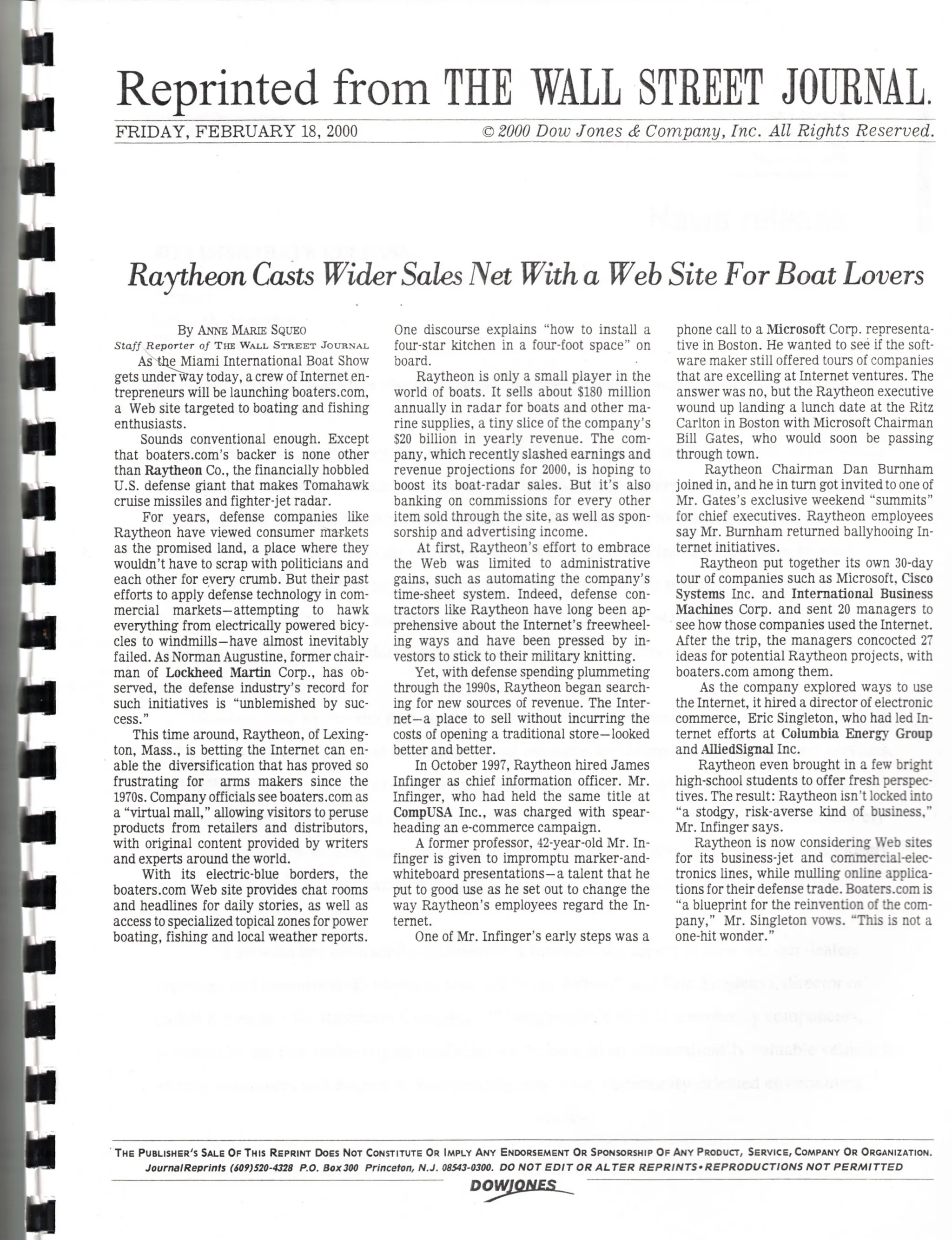 Boaters.com Wallstreet Journal launch article | PDF