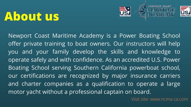 Boating School Newport Beach | NCMA | PPT