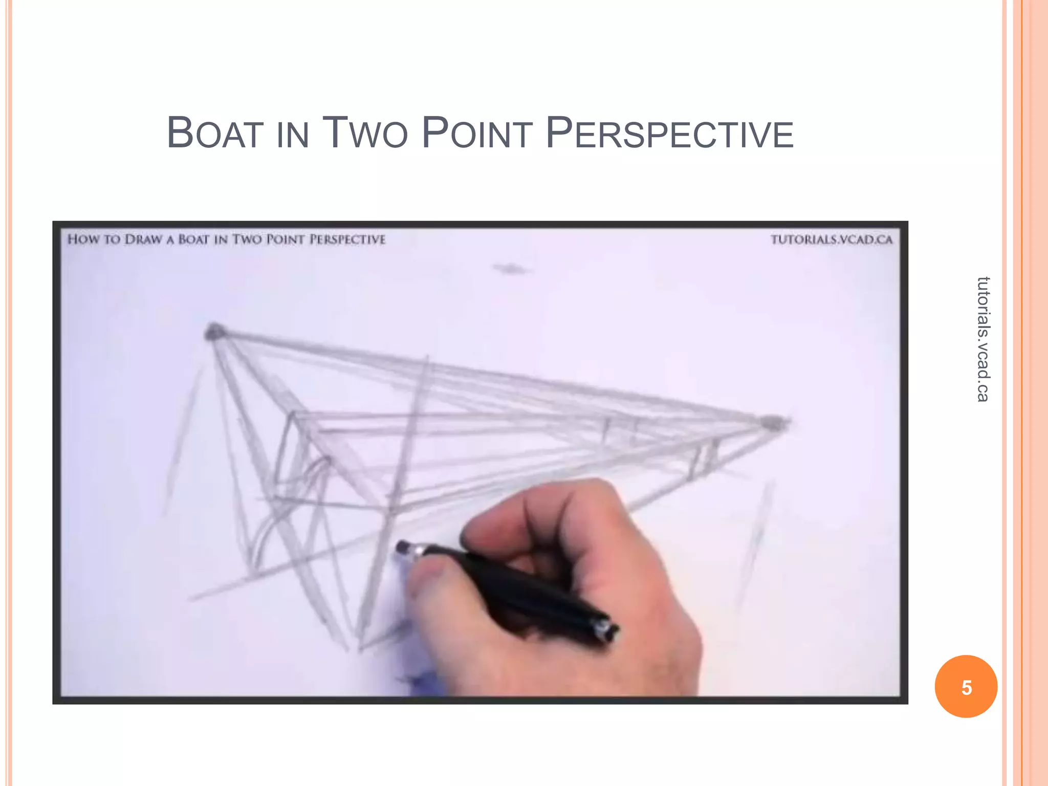 Boat in Two Point Perspective Drawing Tutorial | PPT