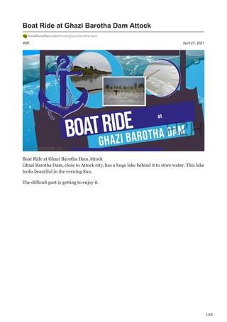 Boat ride at ghazi barotha dam attock | PDF