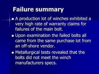 Boat trailure winch bolt failure | PPT