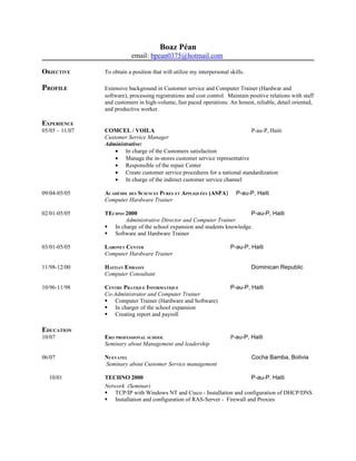 Boaz Pean Resume | DOC
