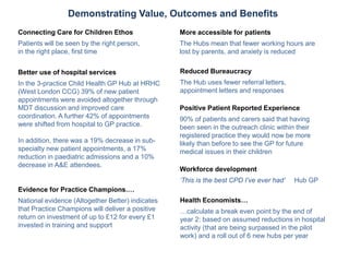 Bob Klaber and Mando Watson: Child health general practice hubs | PDF