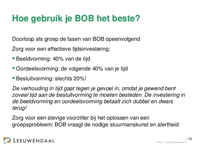 Bob model bij groepsbesluiten
