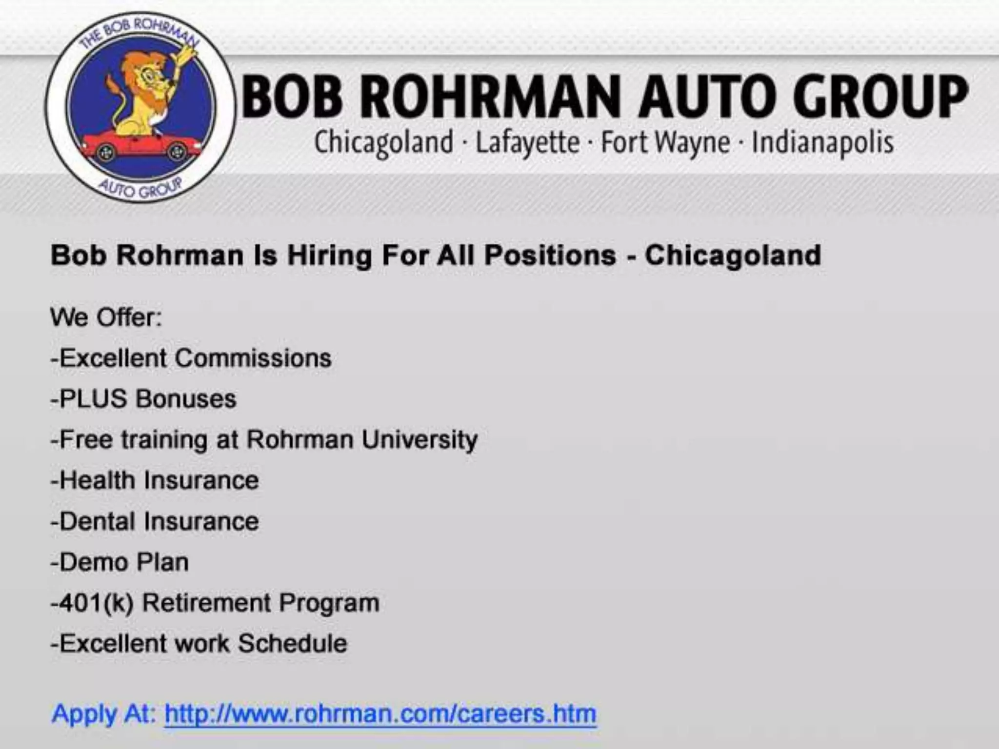 Bob Rohrman Auto Group | PPT