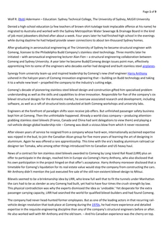 Bob Adermann Profile | PDF | Rail Travel | Travel Type